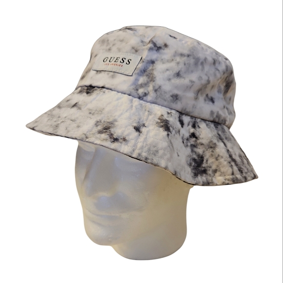 Guess | Accessories | Guess Bucket Hat White Marble Print Unisex Nwot ...